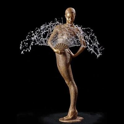China Life Size Bronze Water Fountain Statue Female Figure 2000mm Height Custom Color for sale