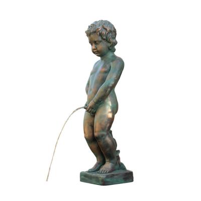 China 1500mm Bronze Boy Peeing Fountain Statue Decorative Metal Sculpture for Garden for sale