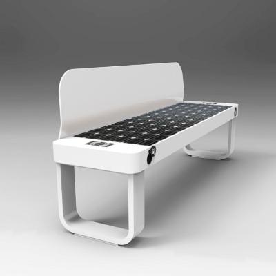 China Outdoor Solar Power Bench with Back 100W Wireless Charging Metal Bench 1800mm for sale