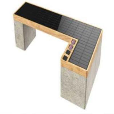 China L Shape Solar Power Bench 100W Stainless Steel Smart Bench with USB Charging for sale