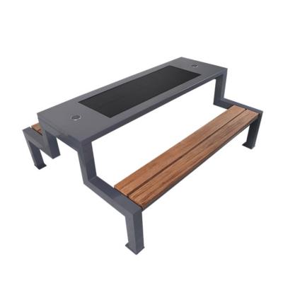 China Solar Powered Bench 100W Mono Panel with USB Charging and LED Light for Outdoor Park for sale
