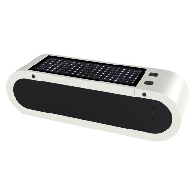 China White Round Smart Solar Bench 1800mm with WiFi and LED Light Stainless Steel for sale