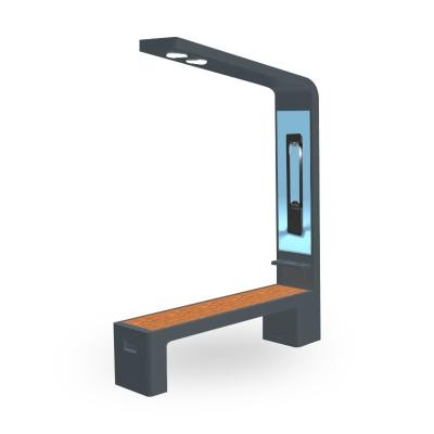 China Advertising Scrolling Solar Smart Bench 1650x450x2300mm 100W Outdoor Park Bench with Digital Screen for sale