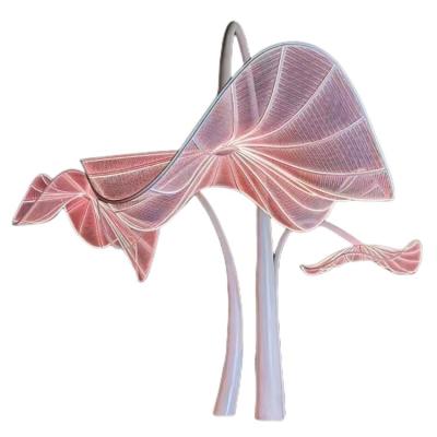 China Outdoor Creative Trumpet Sculpture Light 3000mm Stainless Steel Garden Decorative Metal Art for sale