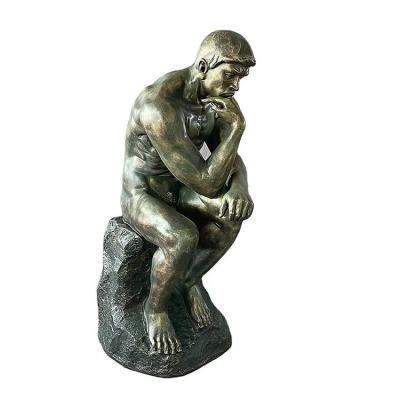 China Modern Bronze Thinking Man Statue 1500mm Height - Hand-Forged Art Sculpture with Custom Colors for Indoor & Outdoor Decor for sale