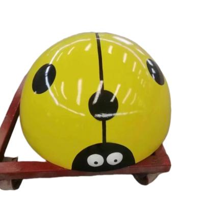 China Modern Garden Giant Ladybug Statue 1000mm Galvanized Steel Metal Insect Sculpture for sale