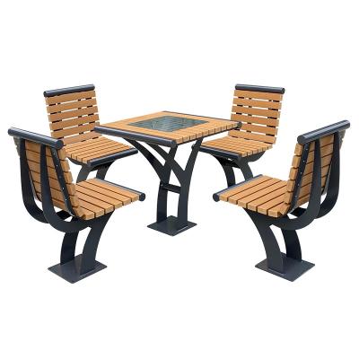 China Stainless Steel Outdoor Park Table and Bench Set 2000mm with 4 Seats for sale