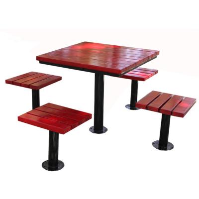 China Stainless Steel Wooden Chess Table and Bench 1000x450x450mm Outdoor Park Furniture for sale