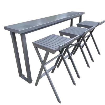 China Galvanized Steel Outdoor Beer Table and 3 Chairs Set 800x450x750mm Custom Color for sale
