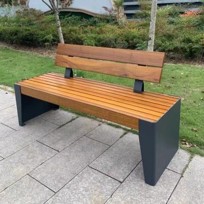 China Galvanized Steel Outdoor Park Bench 1800x450x750mm WPC Seat for Garden for sale