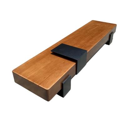 China Modern Stainless Steel Outdoor Bench 2000x450x450mm Customizable Wood Seat for sale