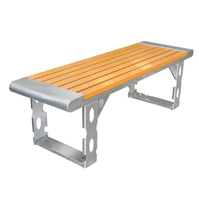 China Aluminum Waterproof Backless Bench 1800x450x450mm Teak Slat Modern Design Seat for sale