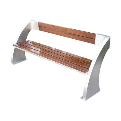 China Outdoor Wooden Bench with Stainless Steel Frame 1500x450x750mm Customizable for sale