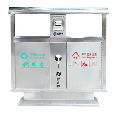 China Stainless Steel Outdoor Trash Bin 240L/120L/100L Capacity - Heavy-Duty Rectangular Design with Custom Colors for sale