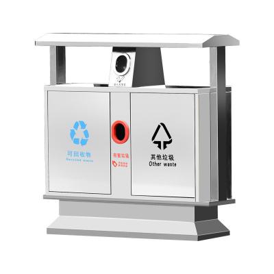 China Large Outdoor Waste Bin 1000×360×1000mm Stainless Steel Trash Can with Inner Bucket and Custom Colors for sale