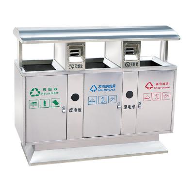 China Stainless Steel Outdoor Waste Bin 1000×360×1000mm with Removable Inner Container and Custom Colors for sale