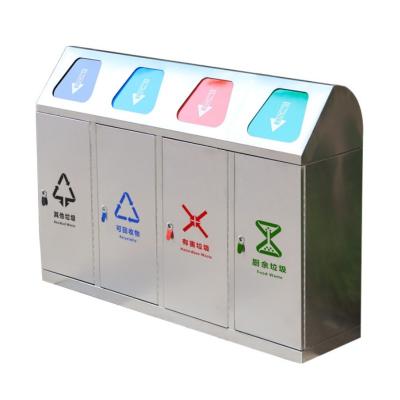 China Stainless Steel Outdoor Trash Bin 1120×300×800mm with Custom Colors and Weather-Resistant Finish for sale