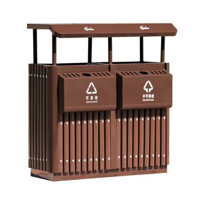 China 900×450×950mm Stainless Steel Municipal Park Trash Bin with Custom Color Options and Steel Inner Bin for sale