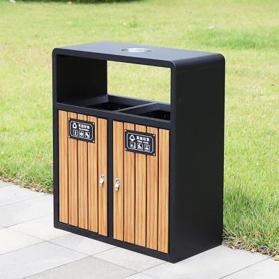 China Black Modern Stainless Steel Trash Bin 800x350x860mm with Galvanized Steel Inner Bin for sale