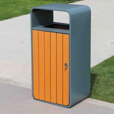 China Wholesale Single Large Trash Bin Stainless Steel Waste Bin 400x350x860mm with Lock for sale