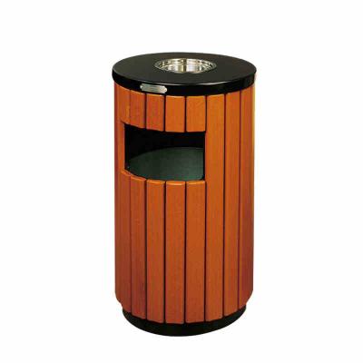 China Custom Black Circular Metal Waste Bin 420x420x900mm Stainless Steel for sale