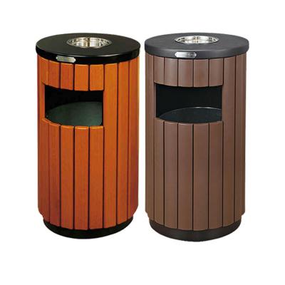 China Metal Outdoor Black Garbage Bin 420x420x820mm Stainless Steel Waste Disposal for sale