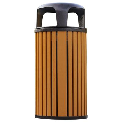 China Outdoor Round Stainless Steel Trash Can 420×420×900mm with Custom Colors and Weather-Resistant Finish for sale