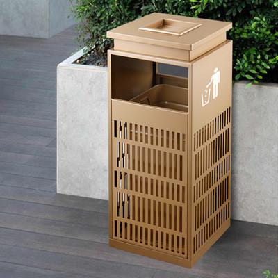 China Outdoor Commercial Trash Can 400x400x800mm Stainless Steel Public Place Waste Bin for sale