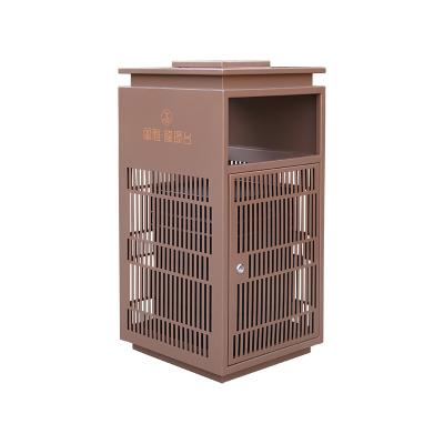 China Rectangle Shape Bright Stainless Steel Trash Bins For Outdoor Settings for sale