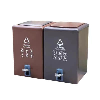 China 240L Stainless Steel Square Waste Bin with Pedal Lid - 520×620×810mm Commercial Trash Can for sale