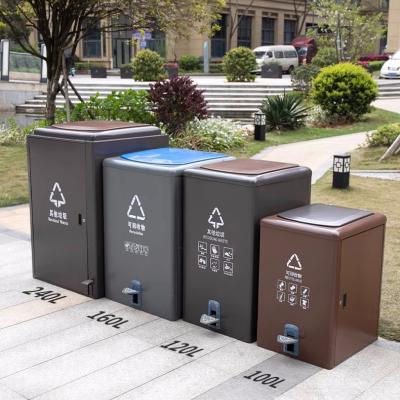 China Pedal Open Top Recycling Trash Can 240L Stainless Steel Waste Bin for sale