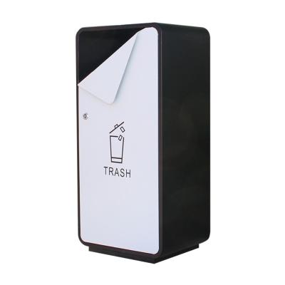 China Metal Commercial Trash Bin Rectangle Trash Can With Removable Bucket for sale