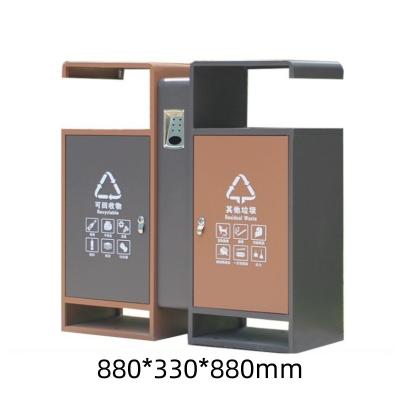 China Modern Stainless Steel Trash Receptacle 880x330x880mm Outdoor Waste Bin for sale