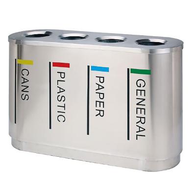 China Modern Rectangle Metal Trash Bin 1040x360x760mm with Steel Inner Bin Outdoor Stainless Steel for sale