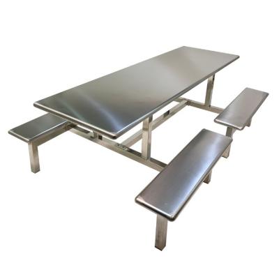 China Modern Stainless Steel Outdoor Dining Table Chair Bench for Park Garden Custom Size for sale
