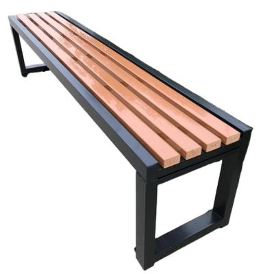 China Outdoor Metal Frame Wooden Surface Bench 1500x400x450mm Customizable Colors for sale