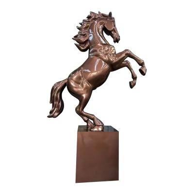 China Large Carved Bronze Horse Sculpture 120cm Outdoor Garden Park Hotel Villa Decoration Artistic Metal Statue for sale