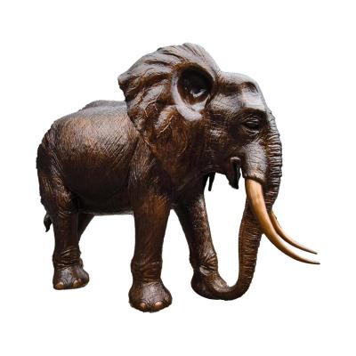China Large Bronze Elephant Sculpture 120cm Lifelike Outdoor Garden Art Decor for sale