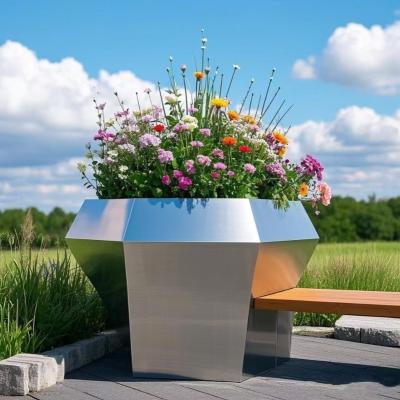 China Durable Metal Flower Planter 60cm for Park Garden Yard School Decoration for sale