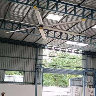 China 5.0m 16FT Permanent Magnet Synchronous Motor Giant Warehouse Ceiling Fan Sliver Grey ODM Customized Support for sale