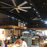 China BLCD Motor Drive Type 2.4m 8FT Brushless Electric HVLS Fan for Restaurant Ventilation for sale
