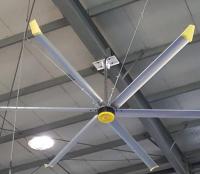China Energy-Saving Industrial Hvls Ceiling Fans with Gearbox Motor or Pmsm Motor and Centrifugal Flow Direction for sale