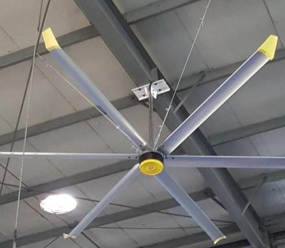China Energy-Saving Industrial Hvls Ceiling Fans with Gearbox Motor or Pmsm Motor and Centrifugal Flow Direction for sale