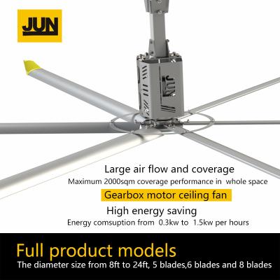 China Industrial Large Ceiling Fan with 24FT (7.3 meters) Six Pieces of Aluminum Alloy Blades for sale