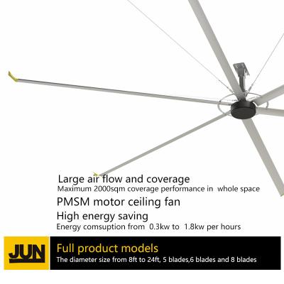 China HVLS Industrial Fan Powerful Cooling Solution for Big and Large Spaces 8 to 24 Feet for sale