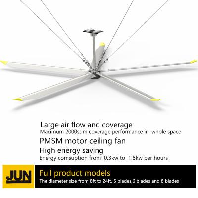 China 380V Supply Power 5 Blades 3.0m 10FT Industrial HVLS Big Ceiling Fan with CONTROLLER for sale