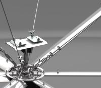China 7.3m 50RPM Aluminum Blade Ceiling Fan For Workshop Ventilaition for sale