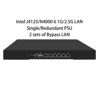 China Zynshield 1U Rackmount Firewall Redundant Bypass OPNsense PfSense OpenWRT J4125 6 2.5G LAN Low Power Consumption for sale