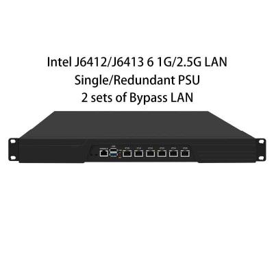 China Zynshield 1U Rackmount Redundant Firewall Bypass OPNsense PfSense OpenWRT J6412 6 2.5G LAN for sale