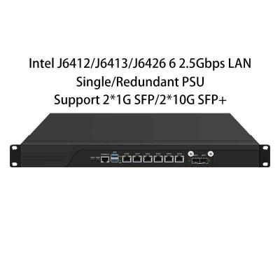 China Zynshield 1U Rackmount Firewall pfSense OPNsense J6412 Redundant 6 2.5Gbps LAN 2 1G SFP for sale